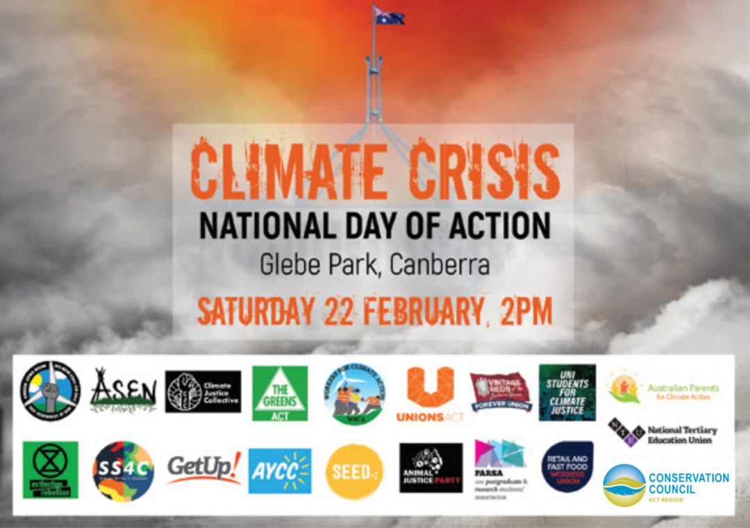 Climate Crisis National Day of Action Canberra - Conservation Council ...